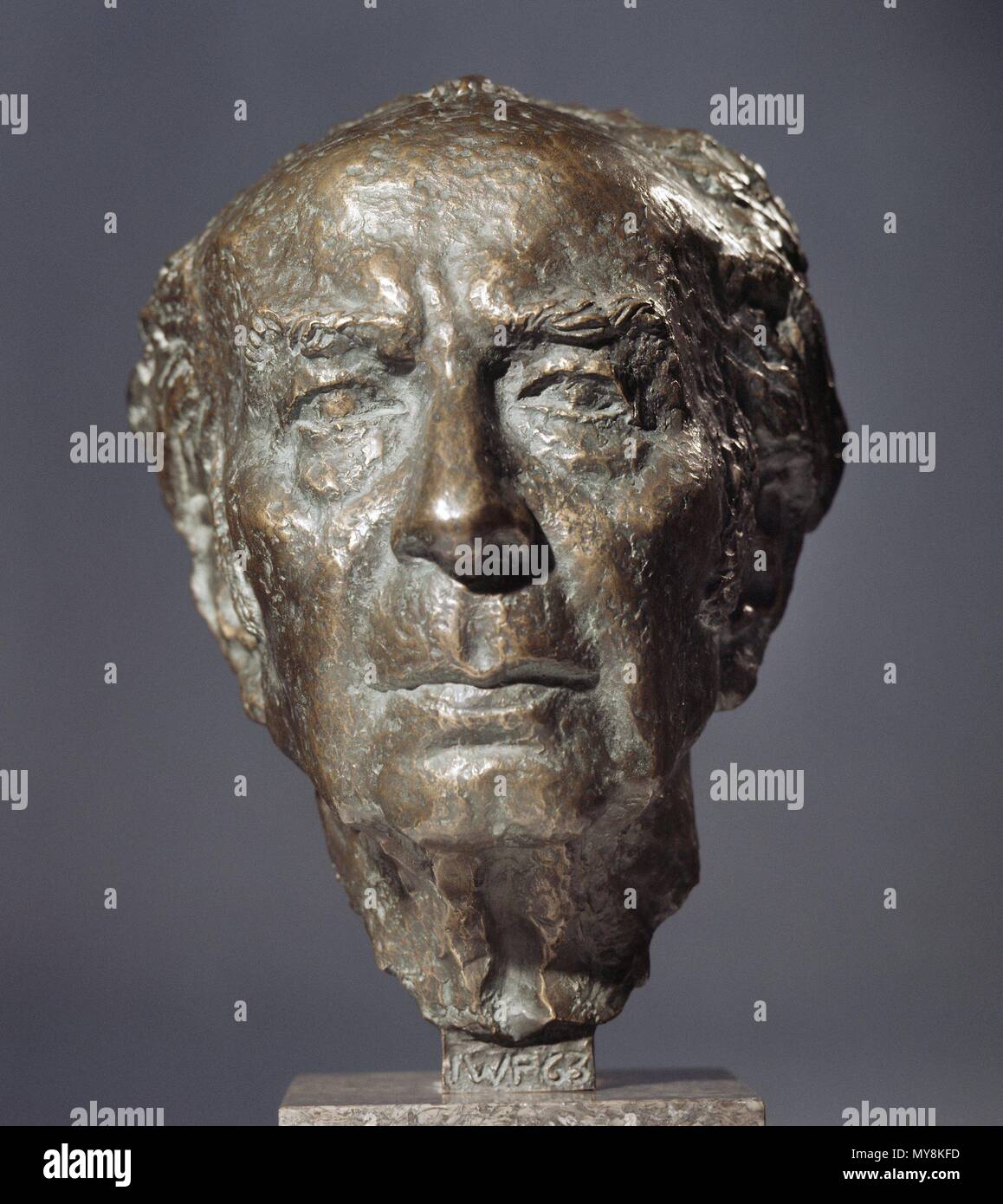 A bust of German President Theodor Heuss (1884-1963) created by ...