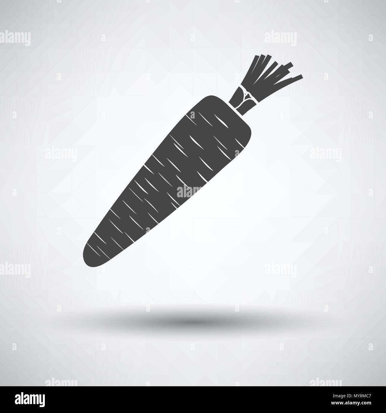 Carrot icon on gray background, round shadow. Vector illustration Stock ...
