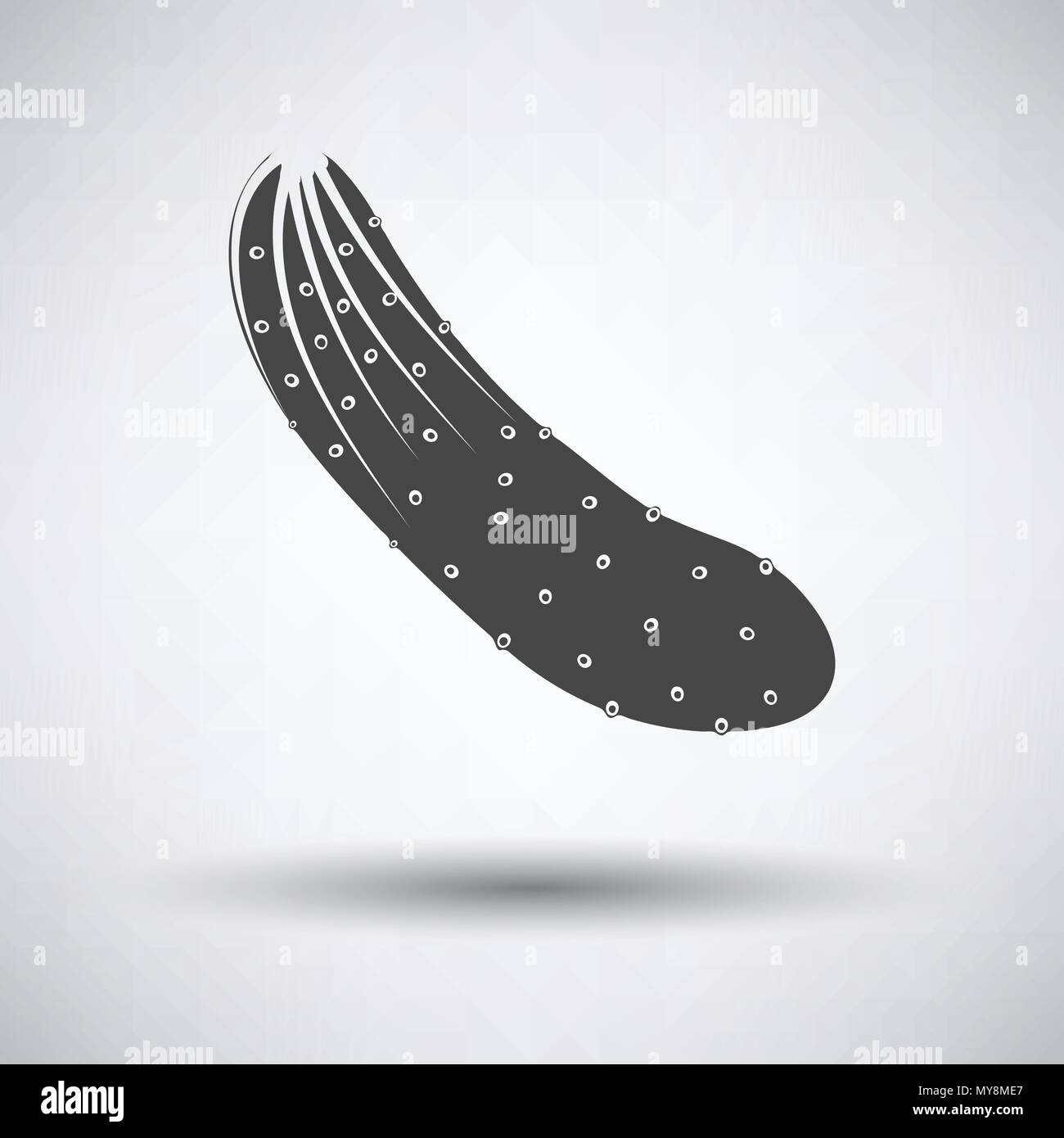 Cucumber icon on gray background, round shadow. Vector illustration ...