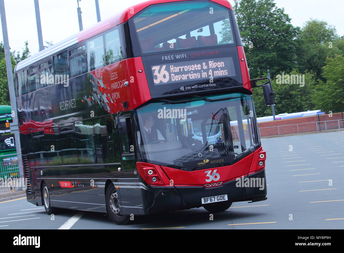 The 36 bus run by The Harrogate Bus Company which runs between Leeds ...