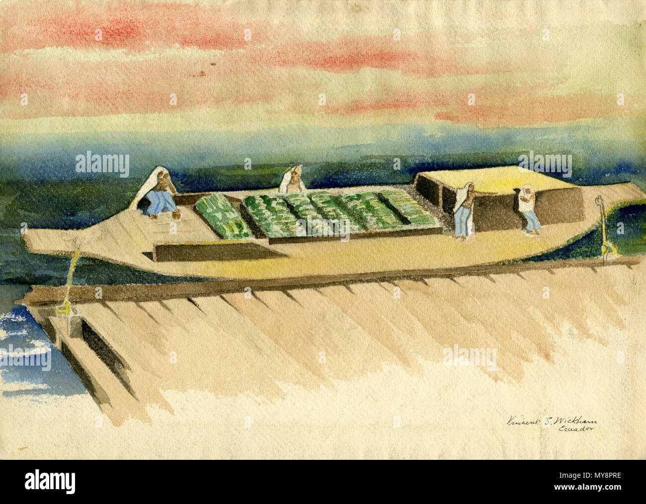 . English: Watercolor painting. The artist noted that olives, copper ...