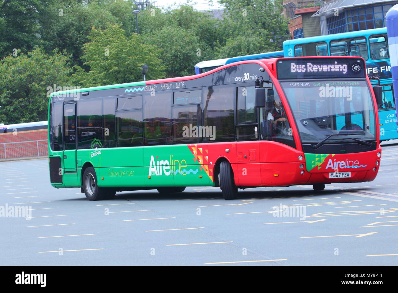 Airline Bus in Leeds Stock Photo - Alamy