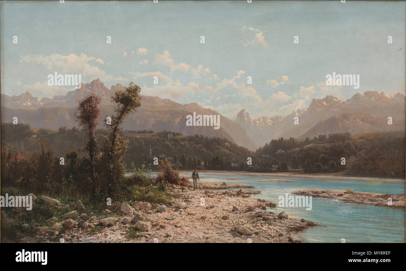 . English: Landscape. Oil on canvas, 73x130 cm. 19th century. Alfred ...