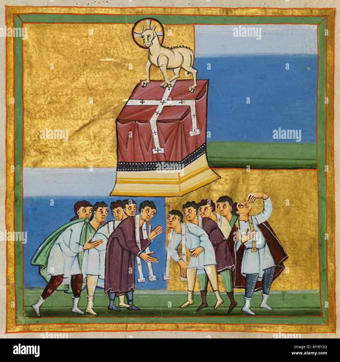 . A page from the Bamberg Apocalypse The Souls of the martyrs under the ...