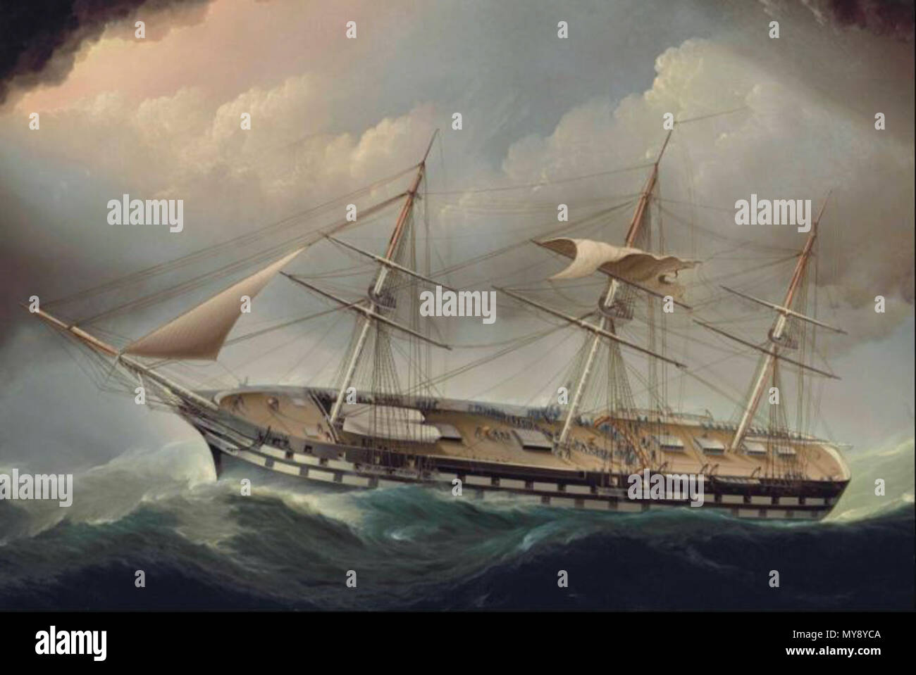 . United States Ship of the Line Ohio . Painted circa 1852. 541 United ...