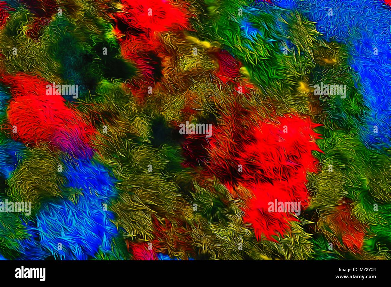 abstract psychedelic background from color paints of chaotic paint ...