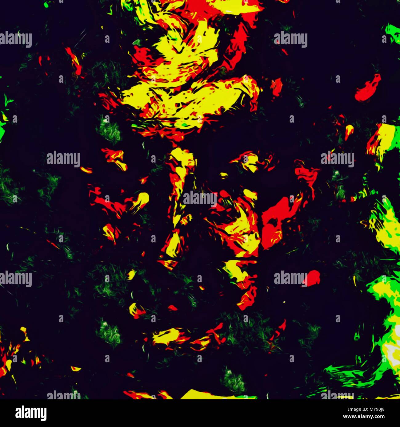 abstract psychedelic background from color paints of chaotic paint ...