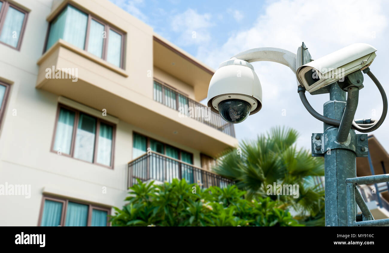 CCTV camera or surveillance operating Stock Photo - Alamy