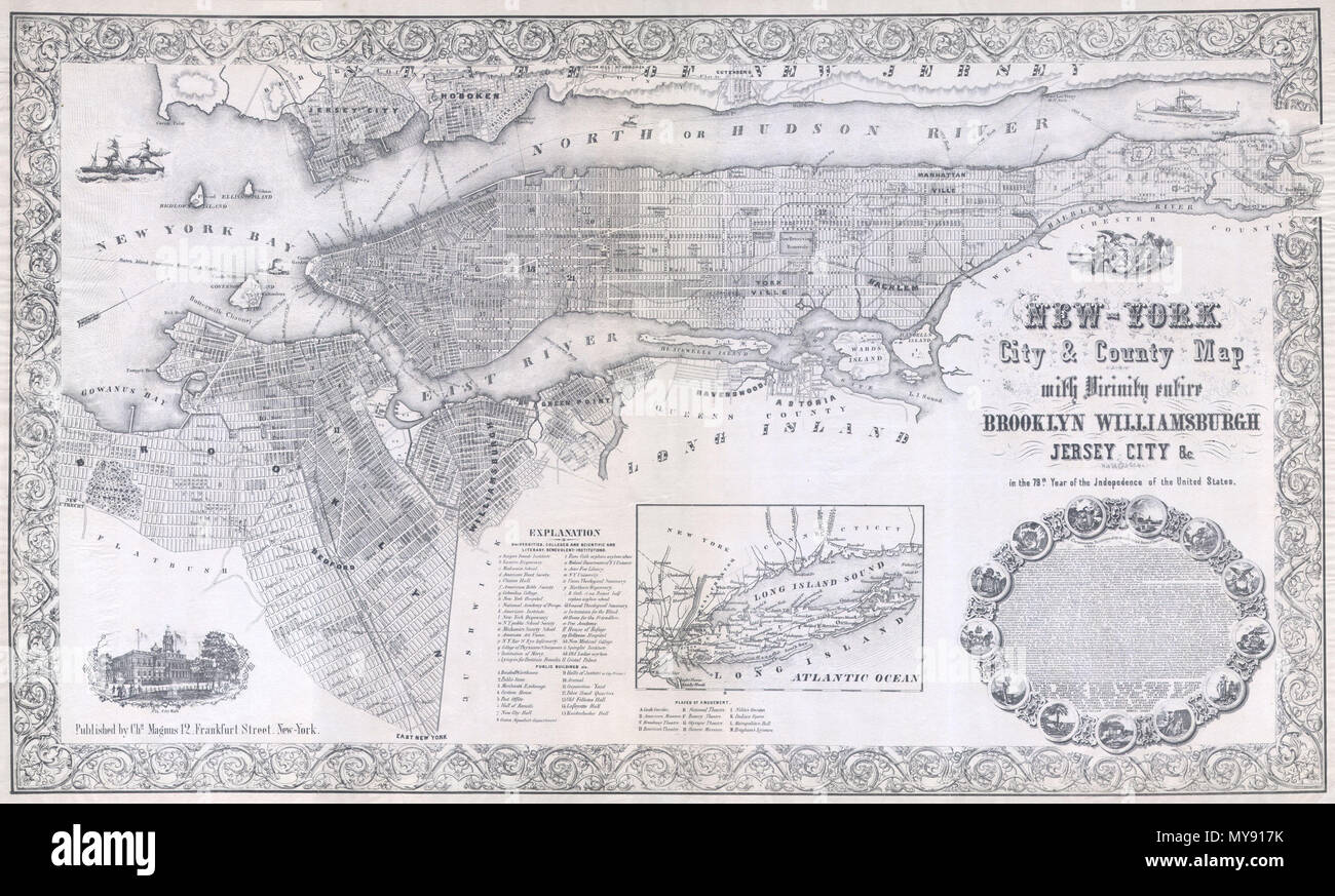 Map of queens county hi-res stock photography and images - Alamy