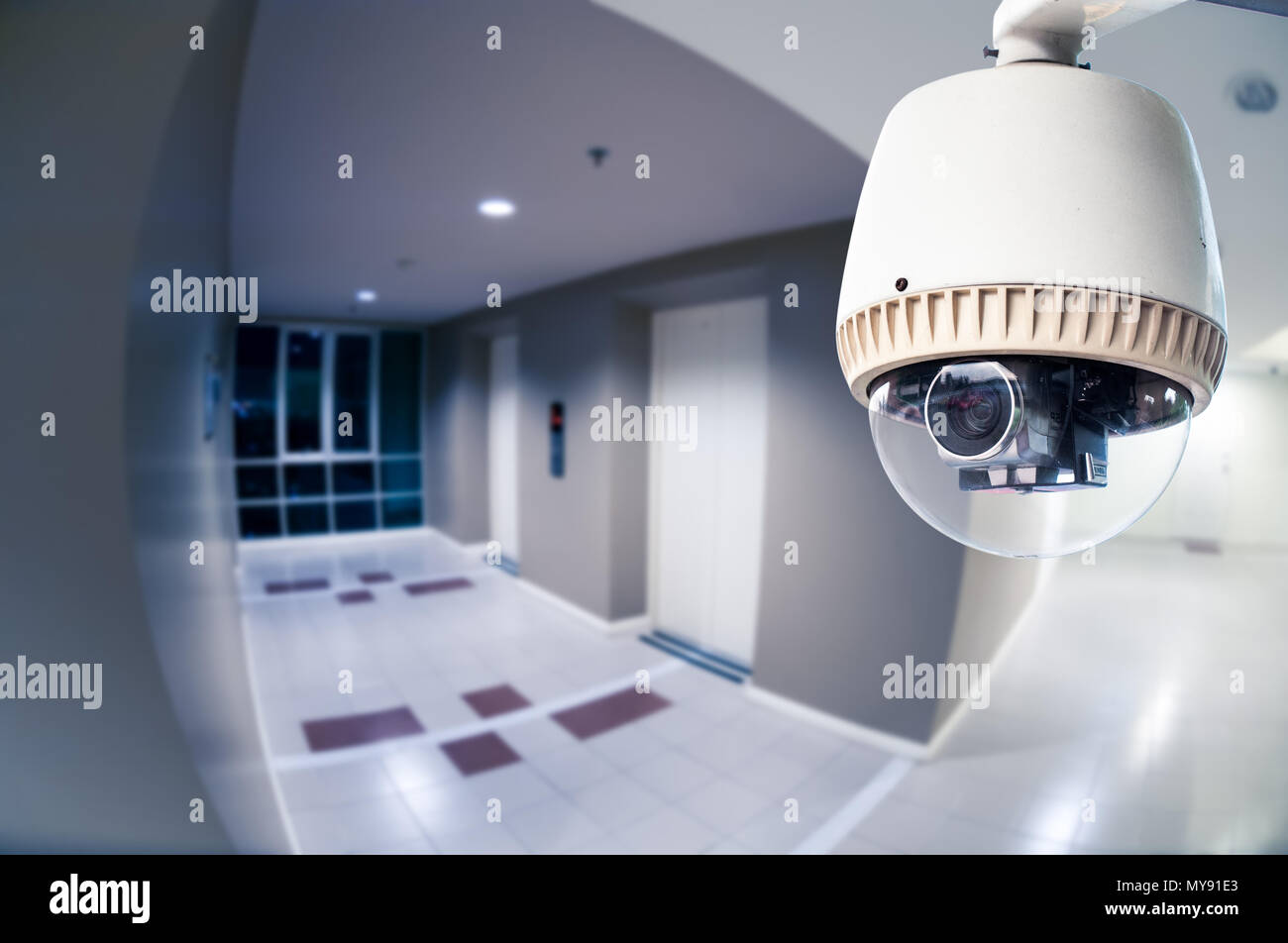 CCTV Camera or surveilance Operating in condominium with fish eye ...