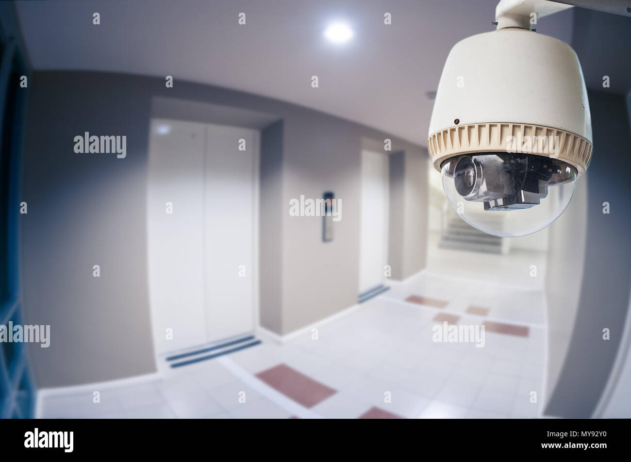 CCTV Camera or surveilance Operating in condominium with fish eye ...