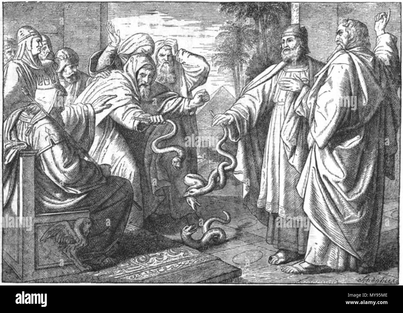 . English: Aaron's rod swallows all the other rods. 1873. Unknown 20 ...