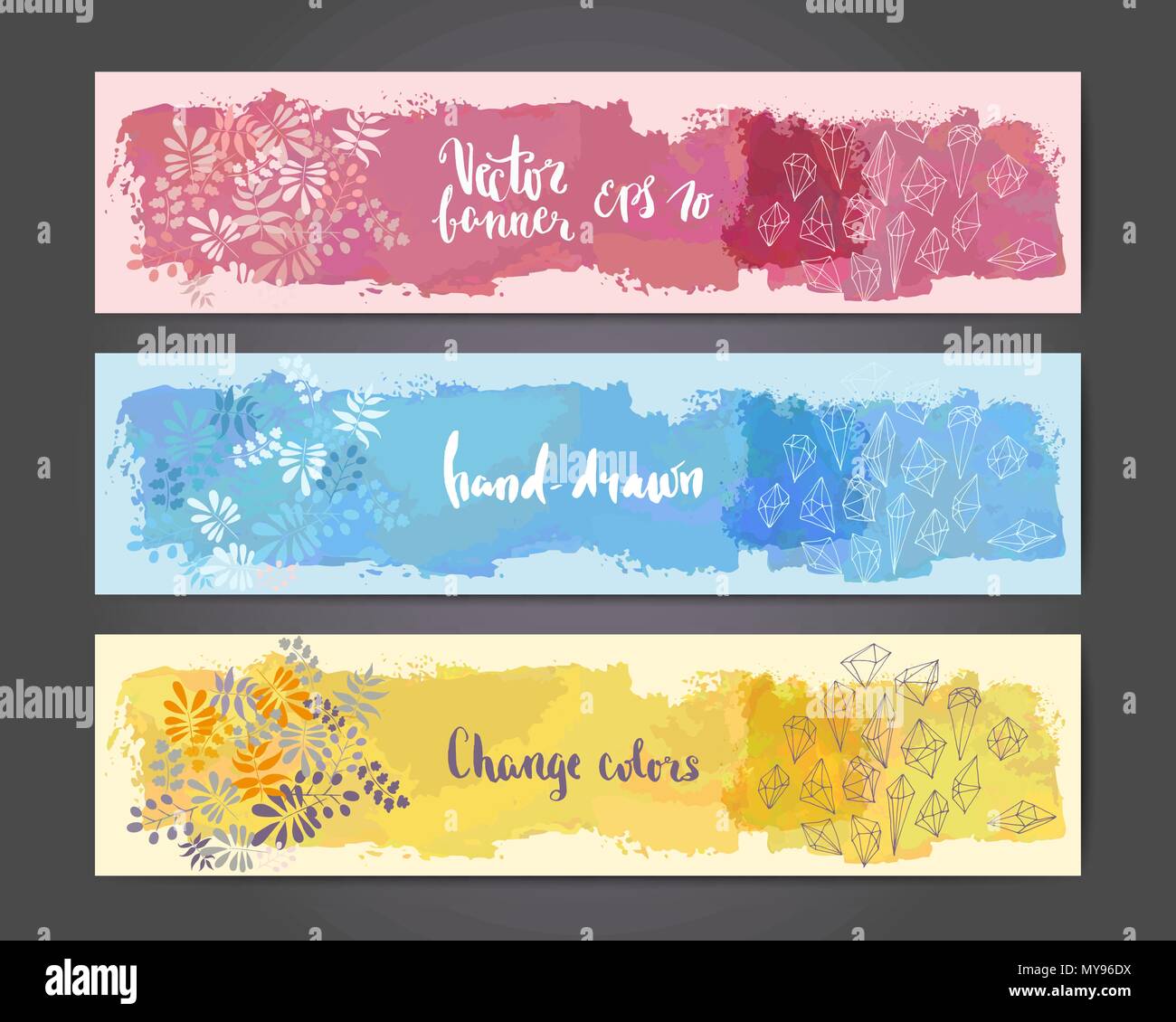 Watercolor background templates leaf Stock Vector Images - Alamy