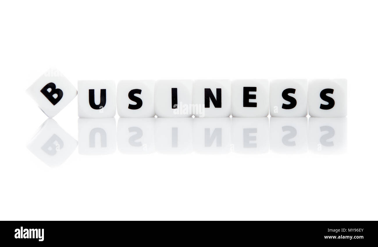 White business block letter with reflection isolate on white background ...