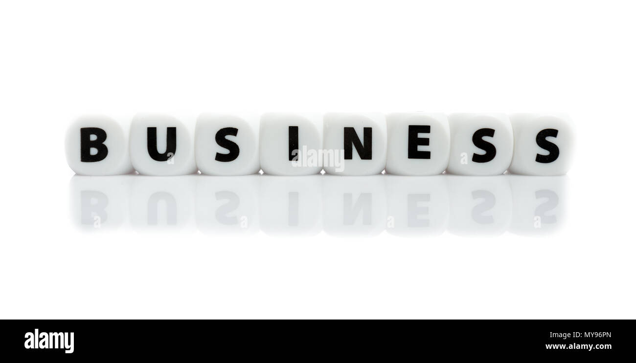 White business block letter with reflection isolate on white background ...