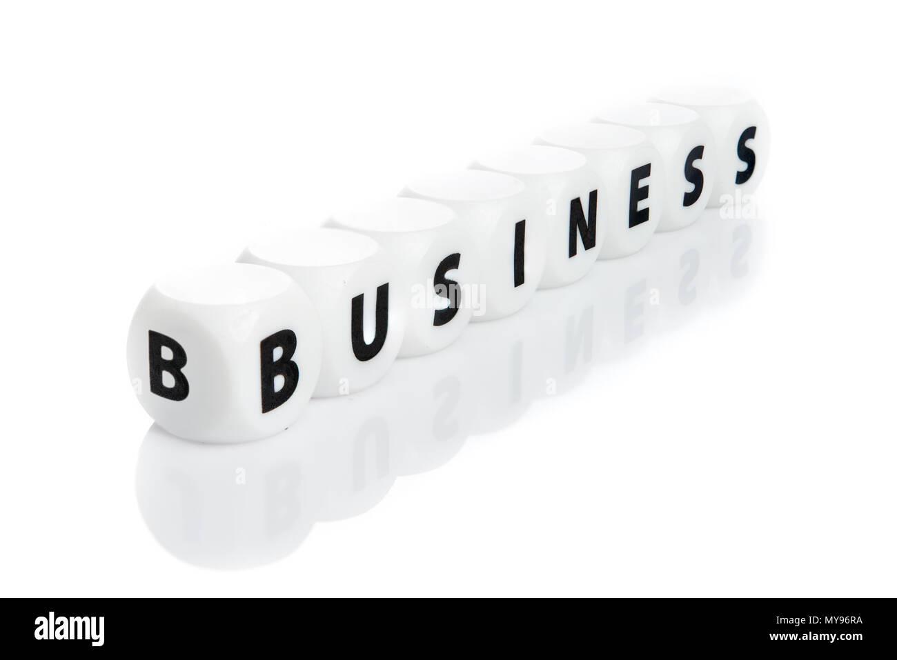 White business block letter with reflection isolate on white background ...