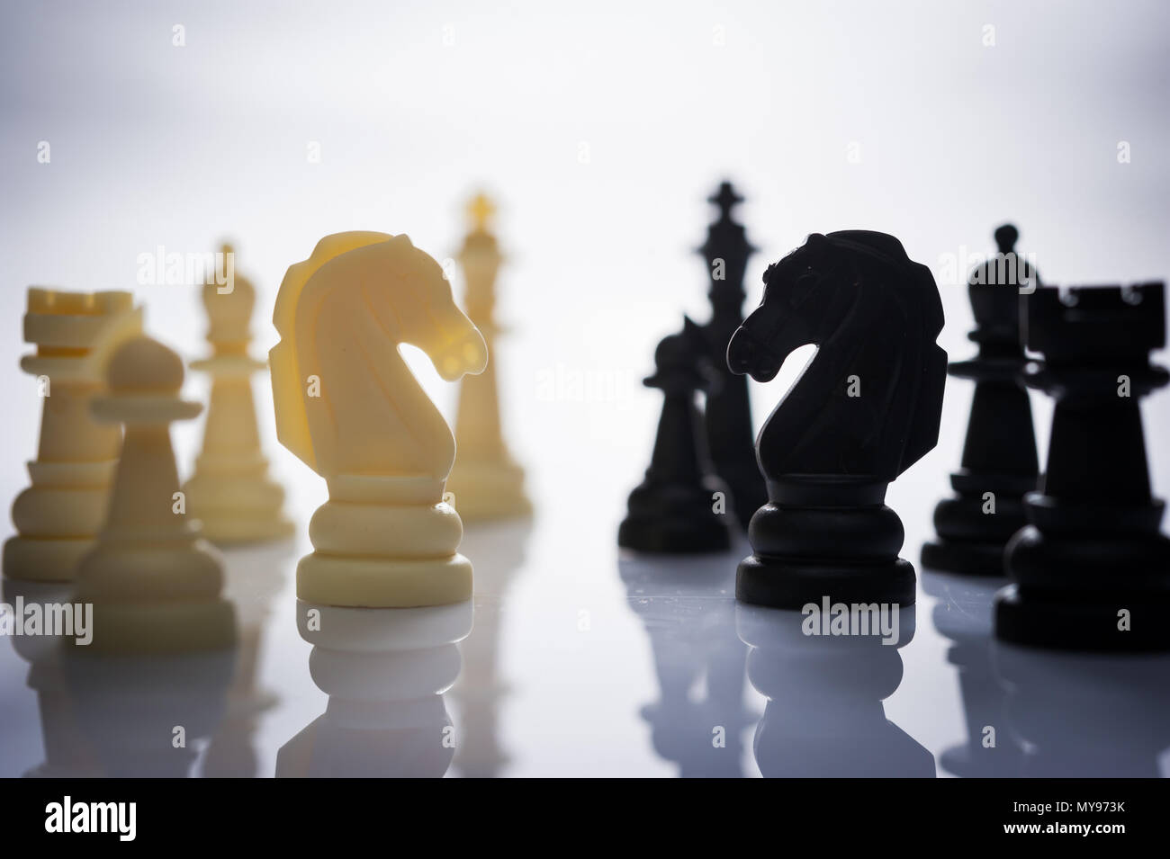 two side of chess face together business concept of competition Stock ...