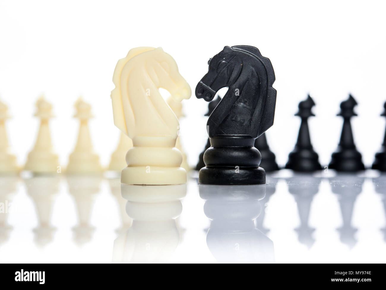 two side of chess face together business concept of competition Stock ...
