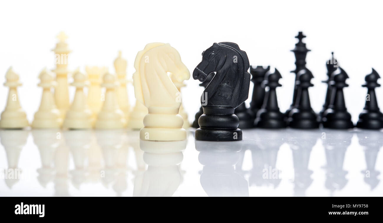 two side of chess face together team business concept of competition ...