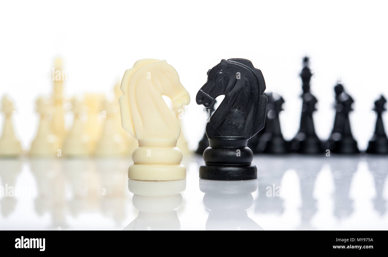 two side of chess face together team business concept of competition ...