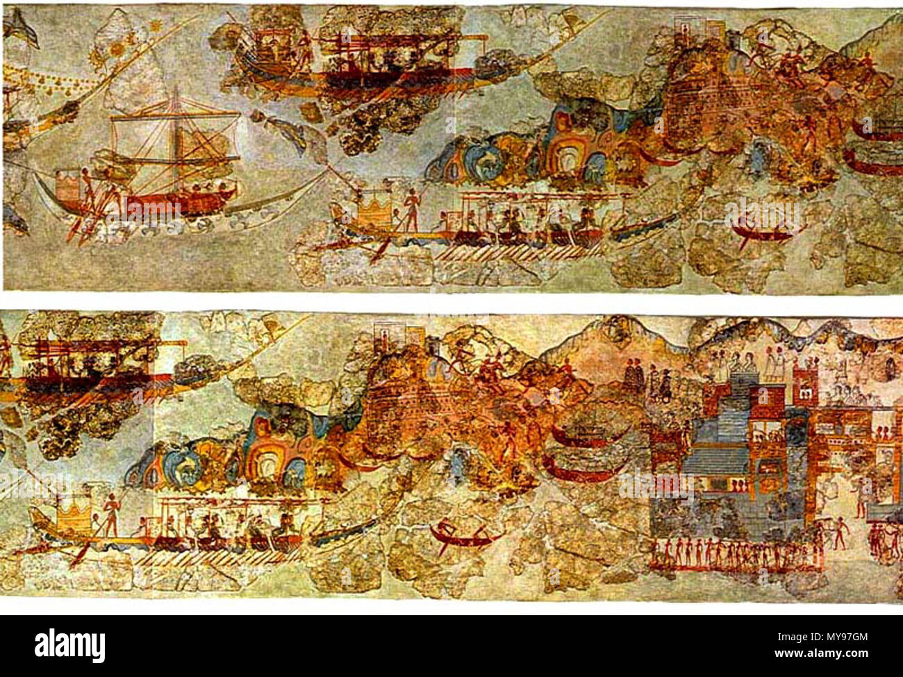 . Ship procession fresco (Akrotiri) . Description: Fresco of a ship ...
