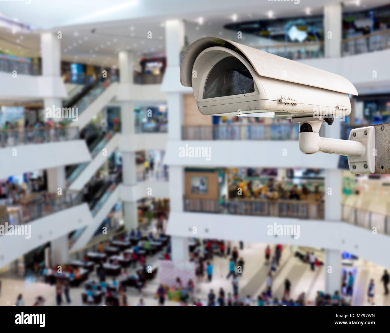 CCTV or surveillance Camera Operating inside department store Stock ...