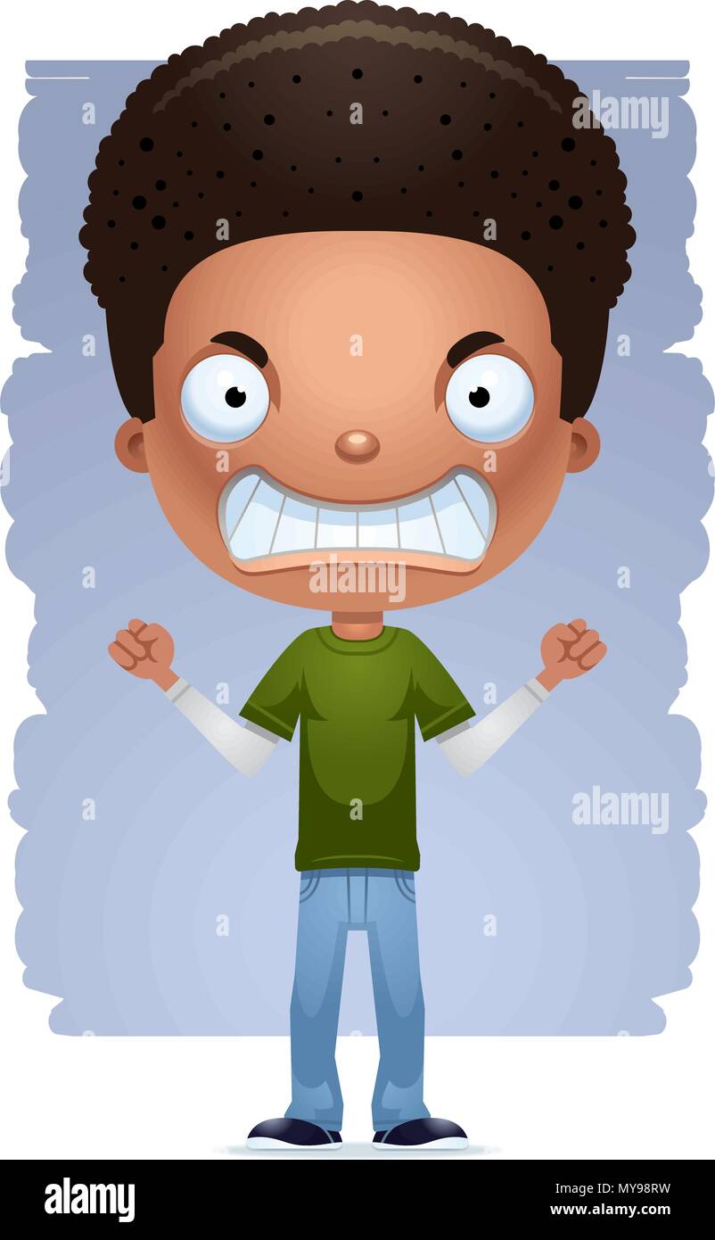 A cartoon illustration of a teenage boy looking mad Stock Vector Image ...