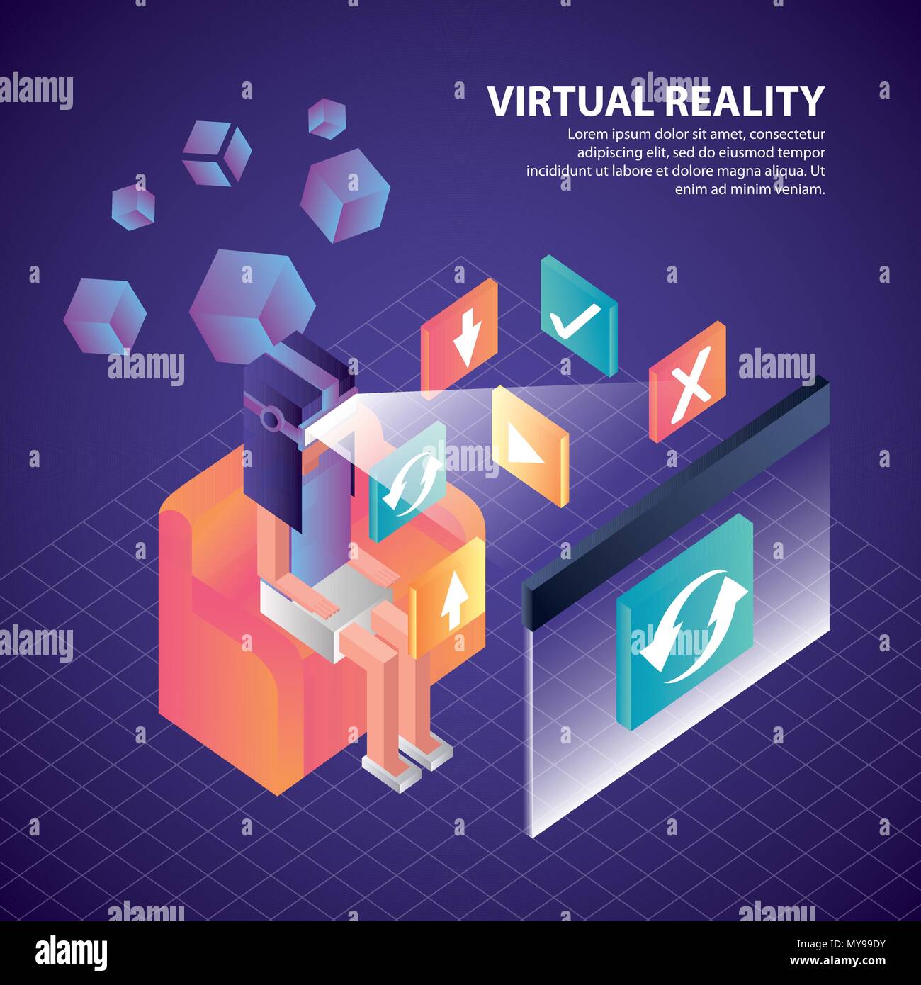 virtual reality isometric Stock Vector Image & Art - Alamy