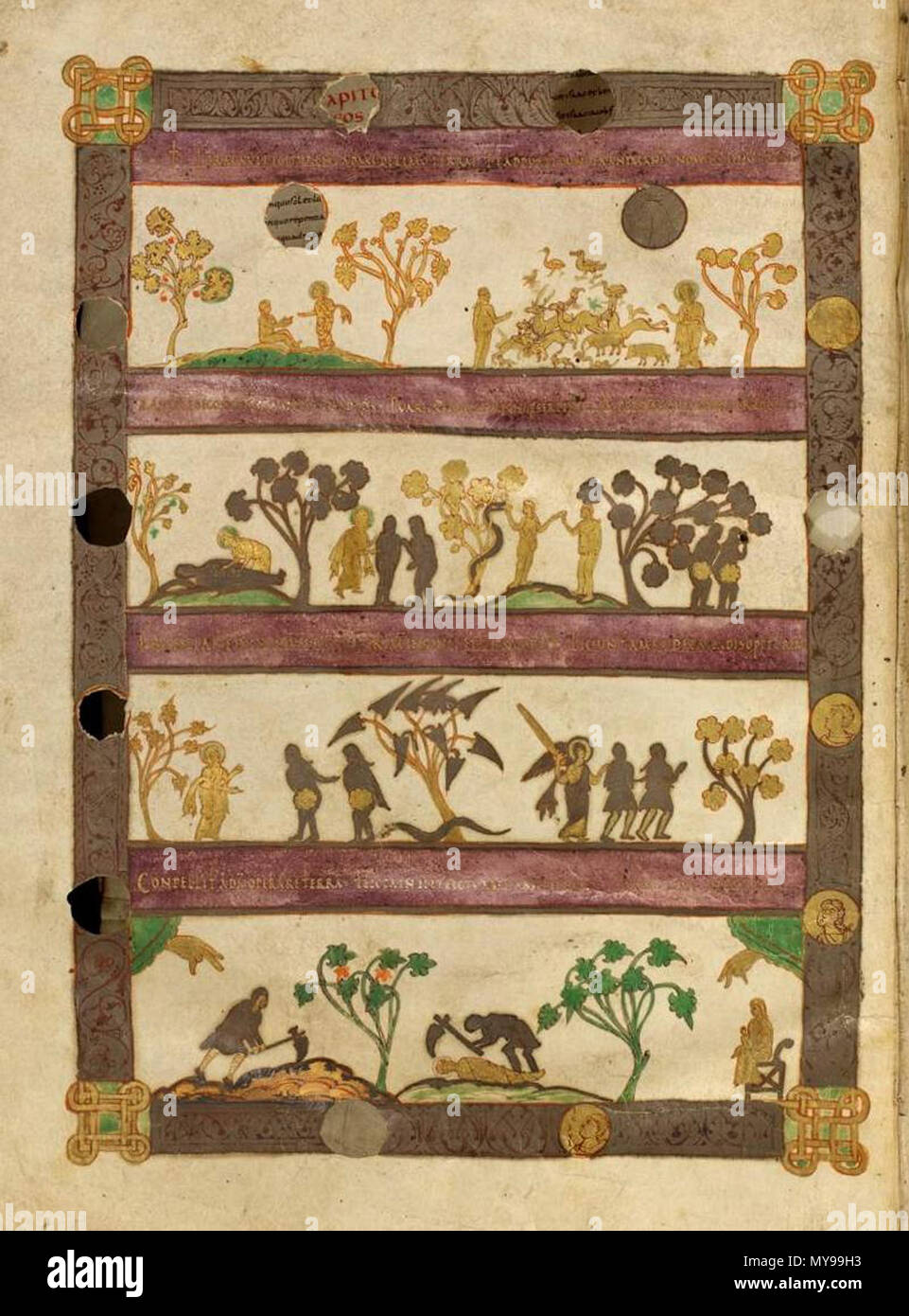 . Deutsch: Alkuin-Bibel, Bamberg, Miniatur zum Alten Testament . circa ...