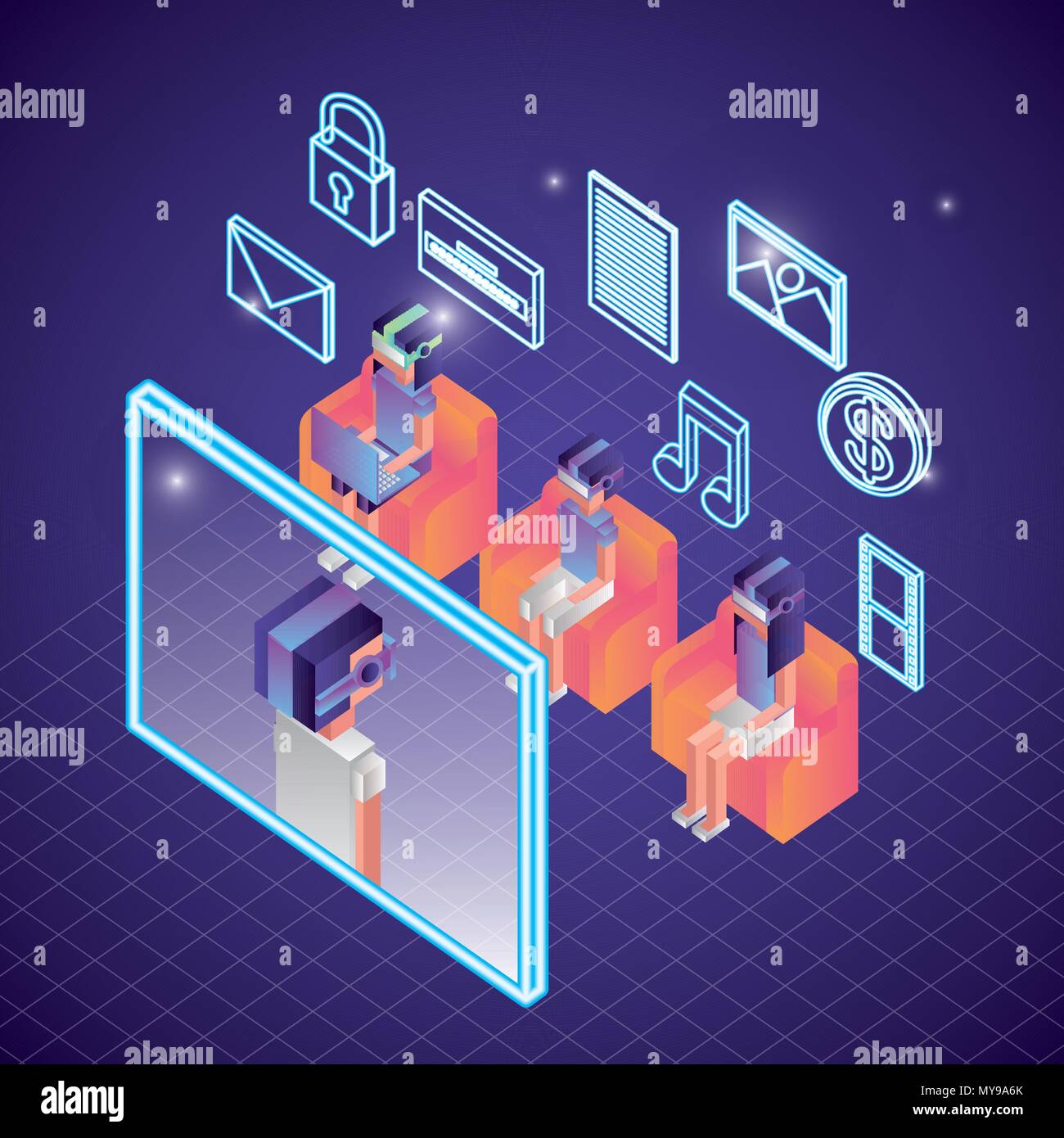 virtual reality isometric Stock Vector Image & Art - Alamy