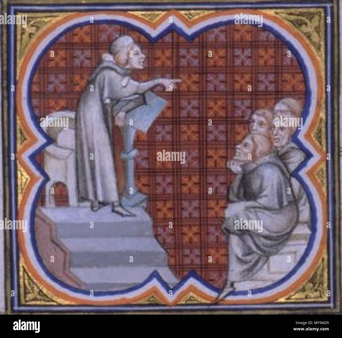 . English: 14th century picture of Amalric of Bena. He appears to be ...