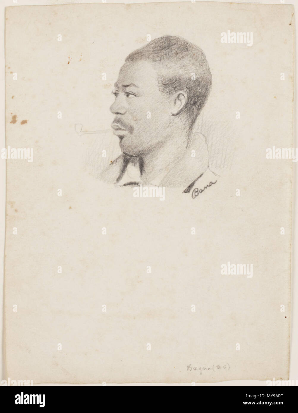 . Sketch of an Amistad prisoner, drawn as they awaited trial in New ...