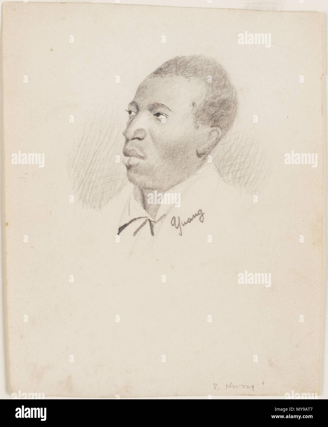 . Sketch of an Amistad prisoner, drawn as they awaited trial in New ...