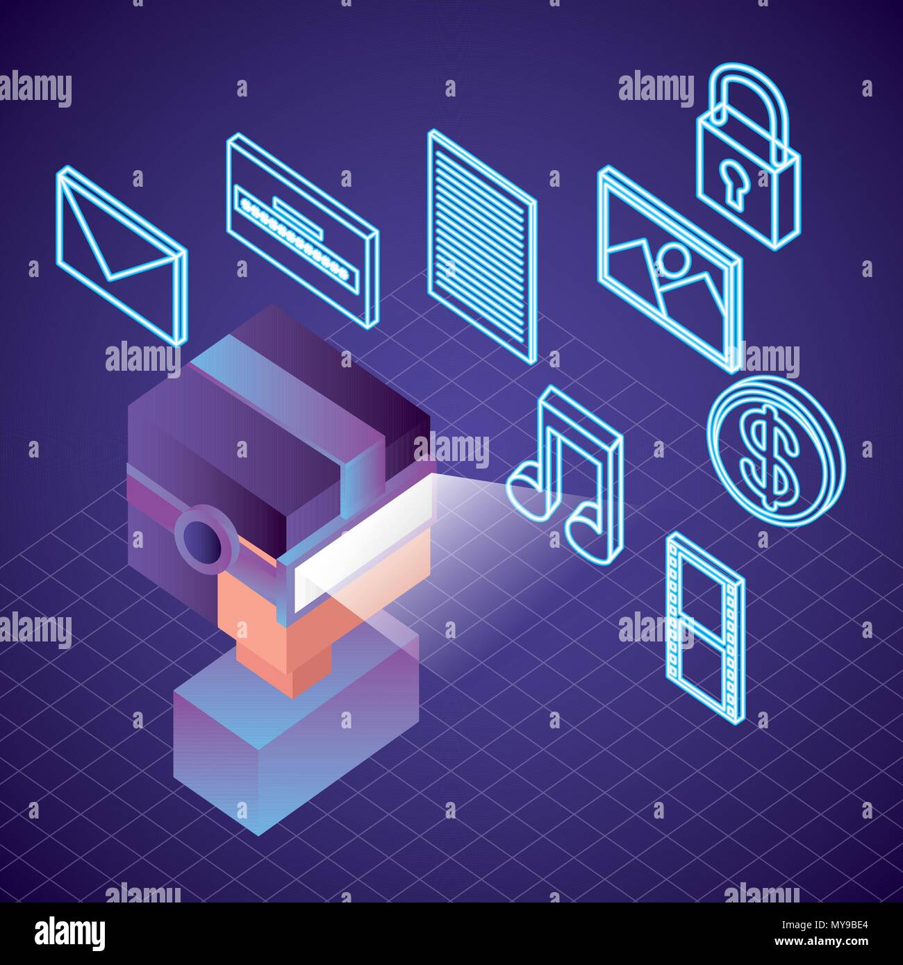 virtual reality isometric Stock Vector Image & Art - Alamy