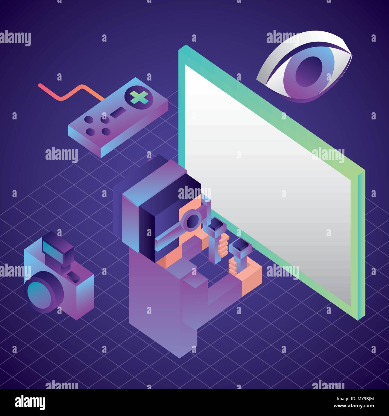 virtual reality isometric Stock Vector Image & Art - Alamy