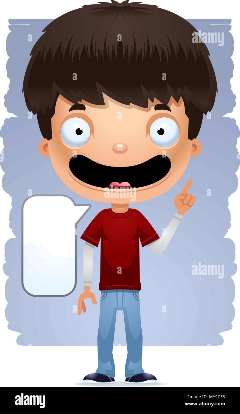 A cartoon illustration of a teenage boy talking Stock Vector Image ...
