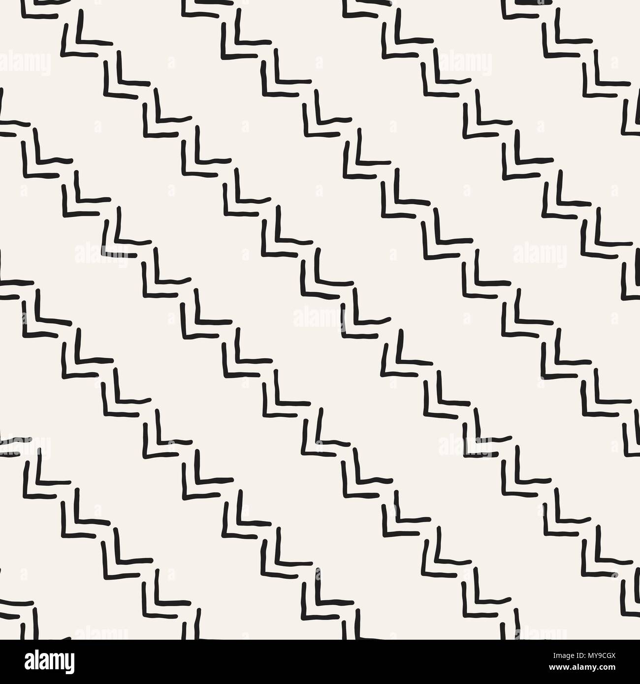 Hand drawn lines seamless grungy pattern. Abstract geometric repeating ...