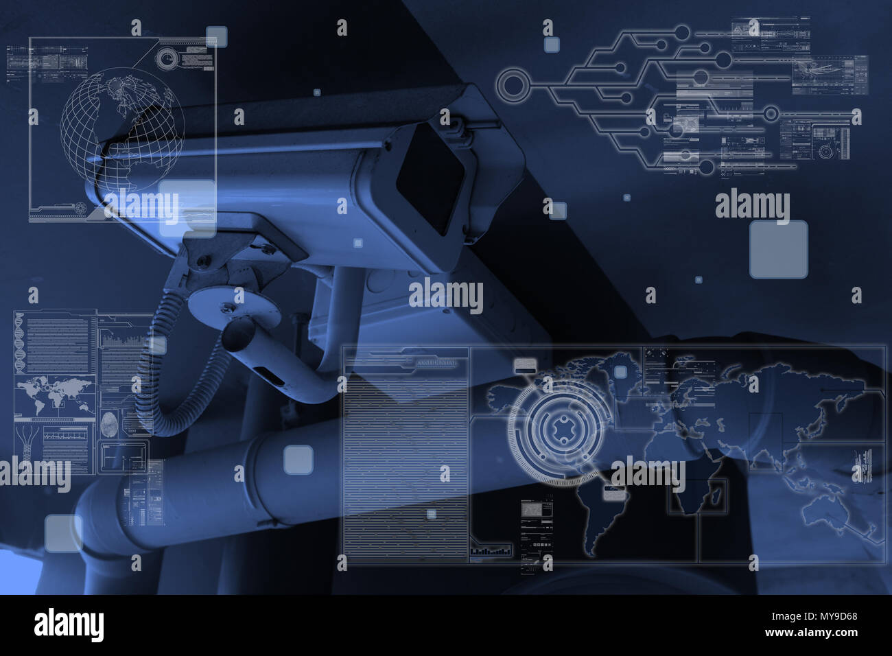 CCTV Camera technology on screen display Stock Photo - Alamy