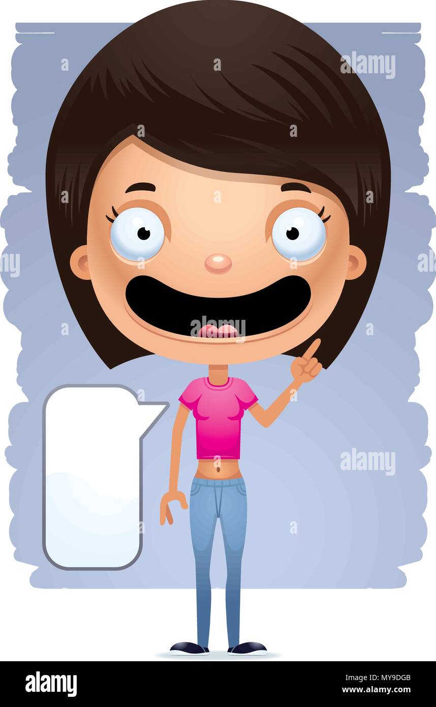 Girl Talking Cartoon Face