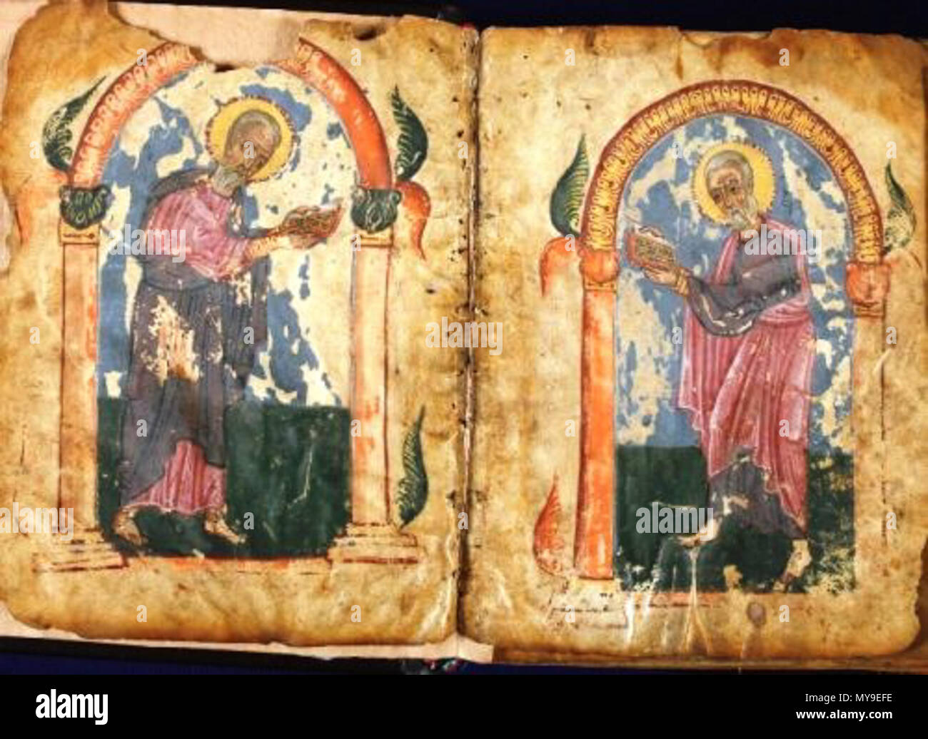 . English: The Apostles; a folio from the Georgian MSS of The Gospels ...
