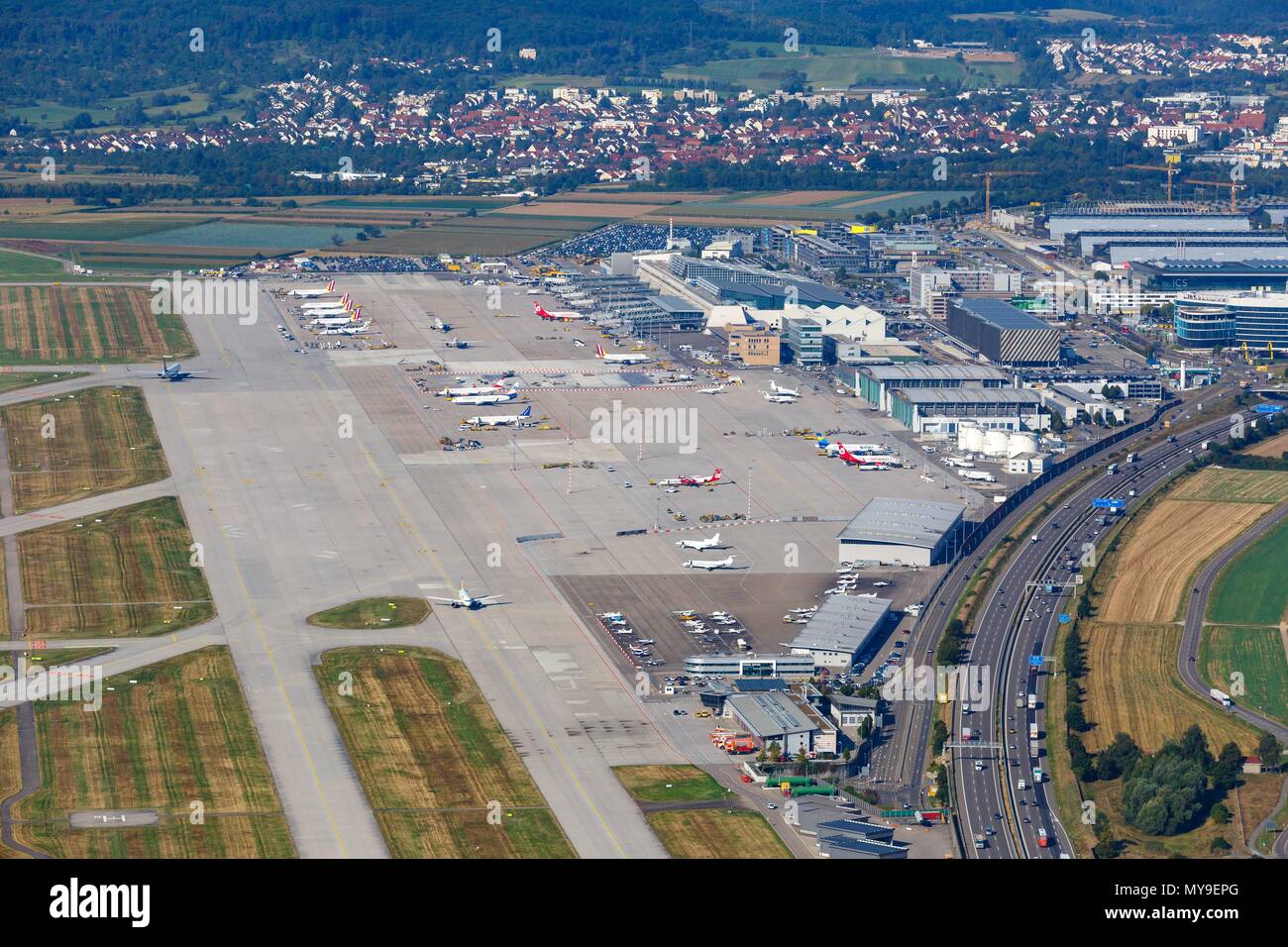 Stuttgart, Germany - September 2, 2016: Aerial photo of Stuttgart ...