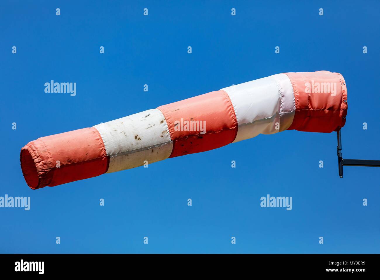 Wind sleeve (illustration), photographed at an airport in Brandenburg ...