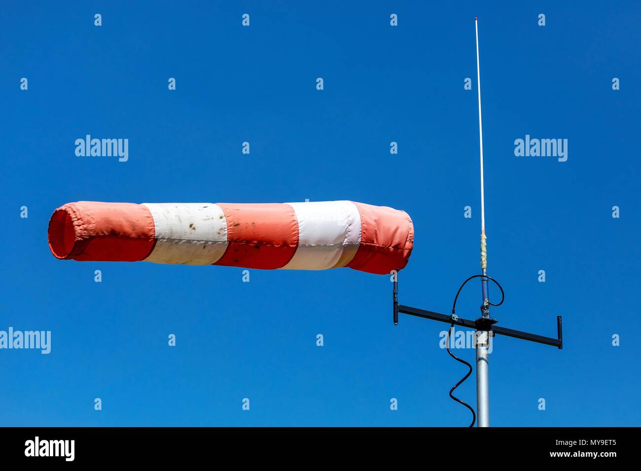 Wind sleeve (illustration), photographed at an airport in Brandenburg ...