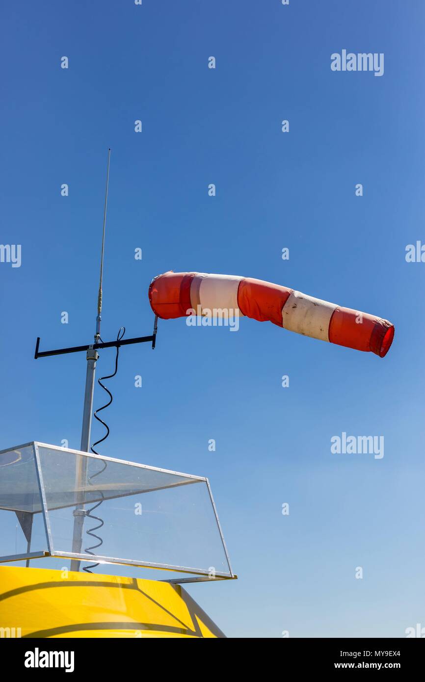 Wind sleeve (illustration), photographed at an airport in Brandenburg ...
