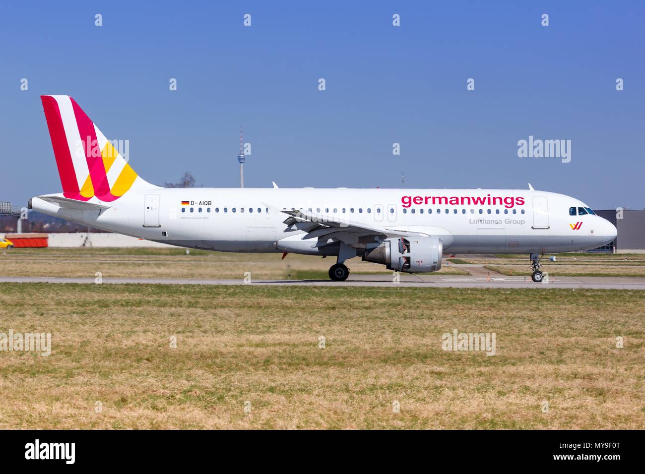 Stuttgart, Germany - April 6, 2018: Germanwings Airbus A320 airplane at ...
