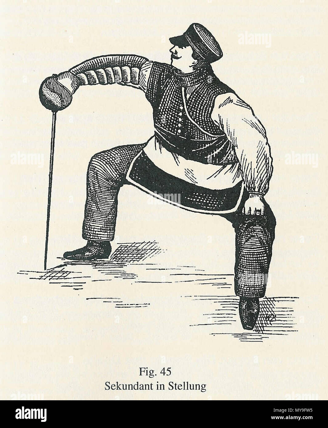 . English: A second in German academic fencing, in position, German ...