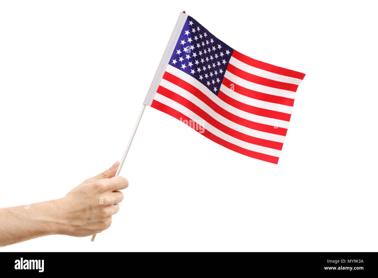 Hand holding flag hi-res stock photography and images - Alamy