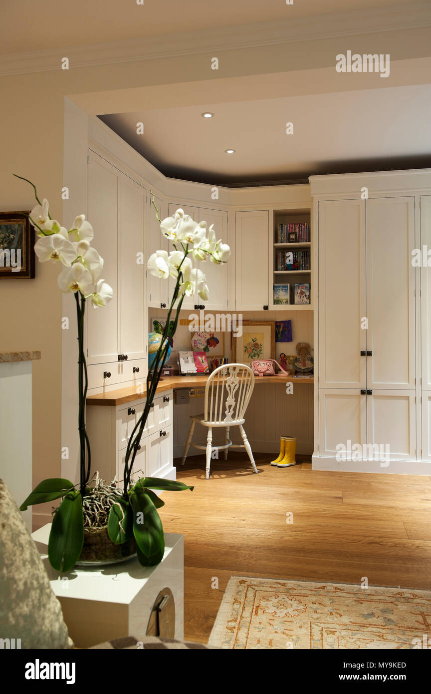 Desk in fitted units Stock Photo - Alamy