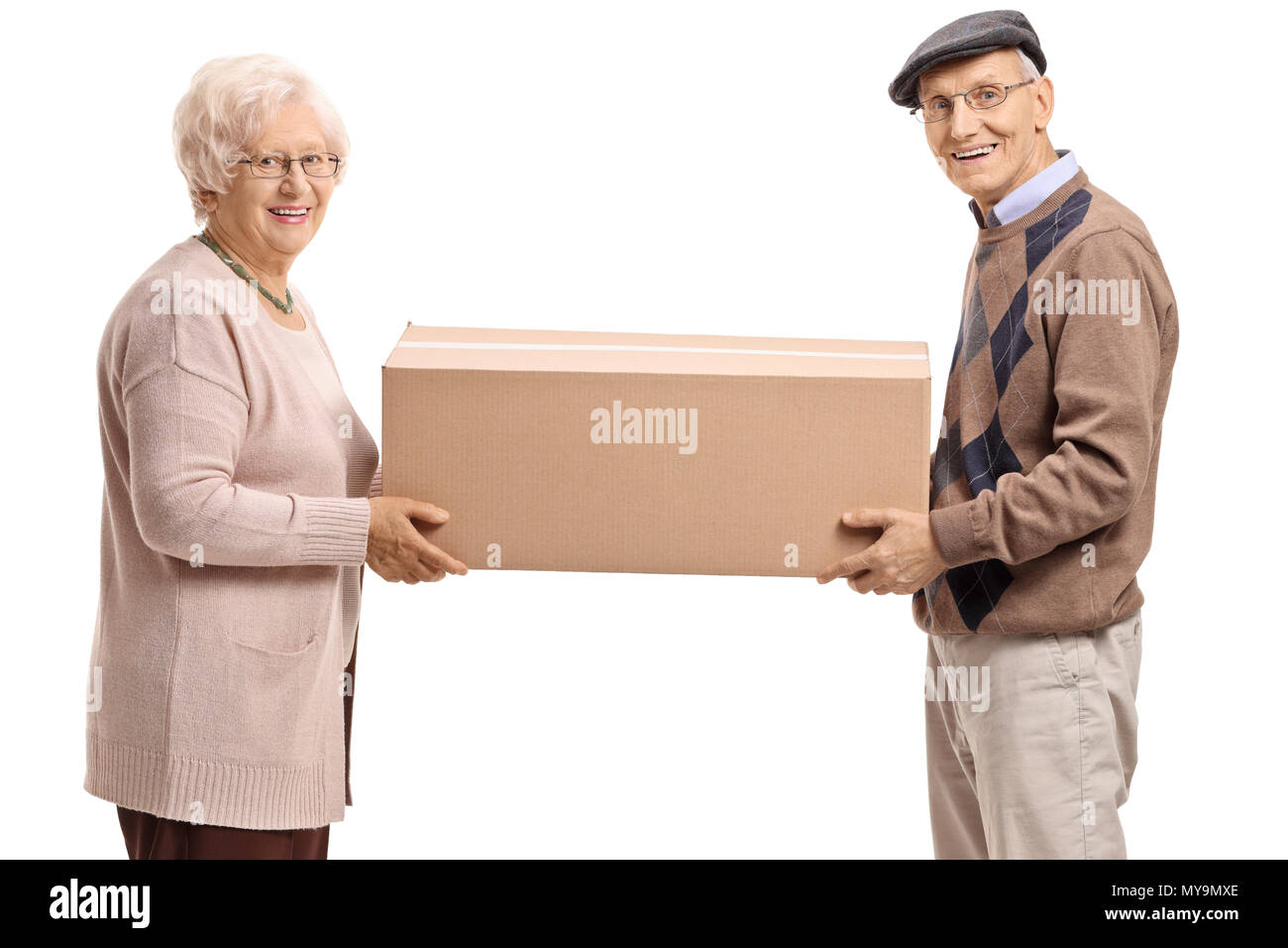 Man carrying heavy box isolated hi-res stock photography and images - Alamy