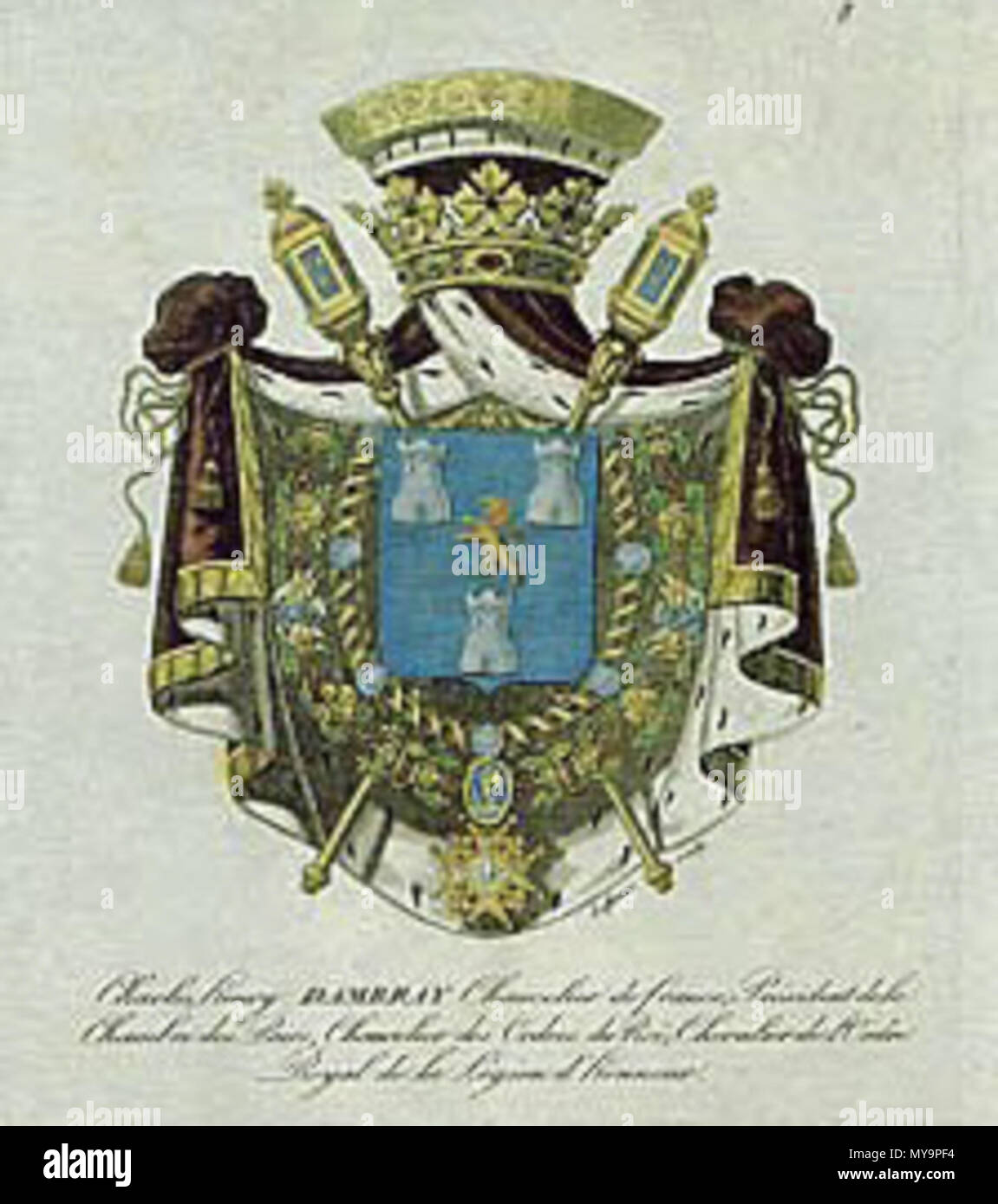 . Français : Armoiries de Charles-Henri Dambray, chancelier de France ...
